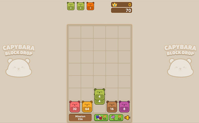 Play Capybara Block Drop - Free online games with Qgames.org